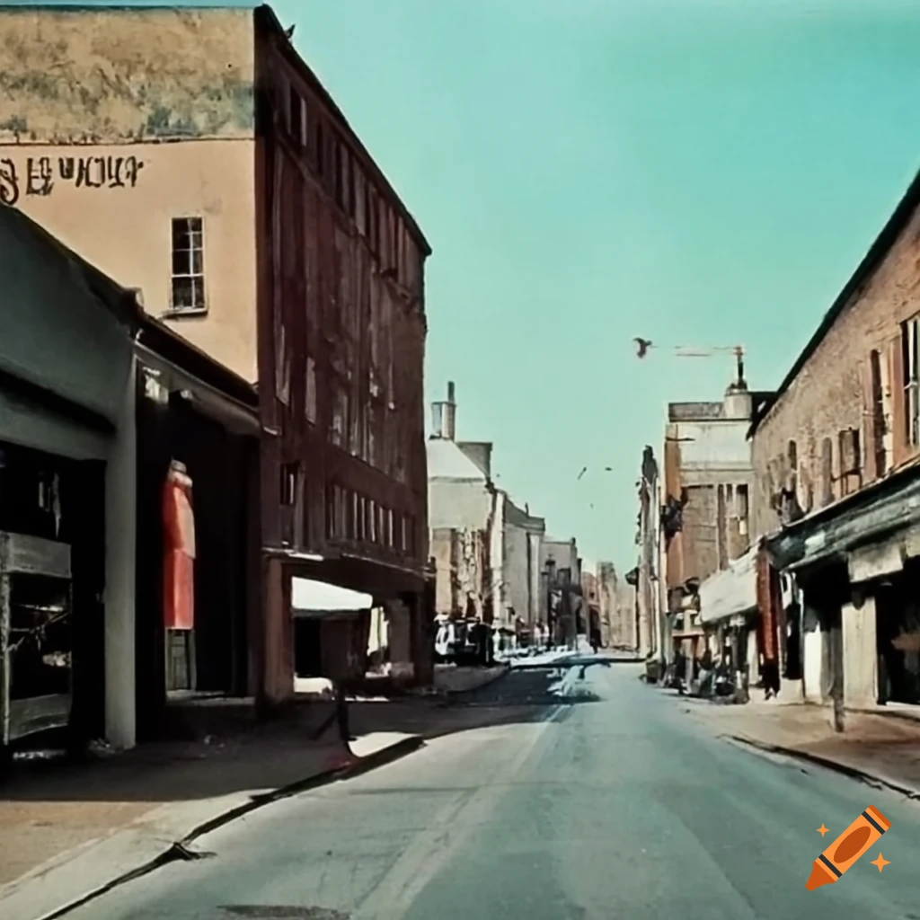 Historic photo of a street in Salisbury, Rhodesia in 1964 on Craiyon