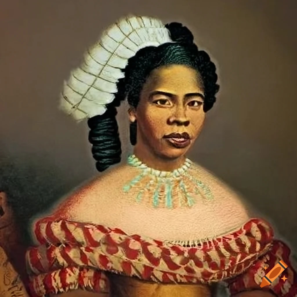 Portrait of a 18th century African-American Hawaiian woman on Craiyon