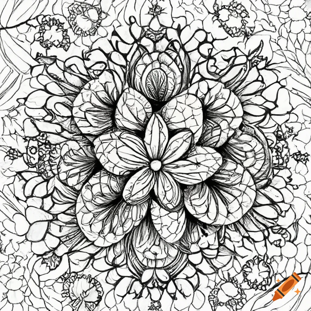 Mindfulness coloring pages of plants on Craiyon