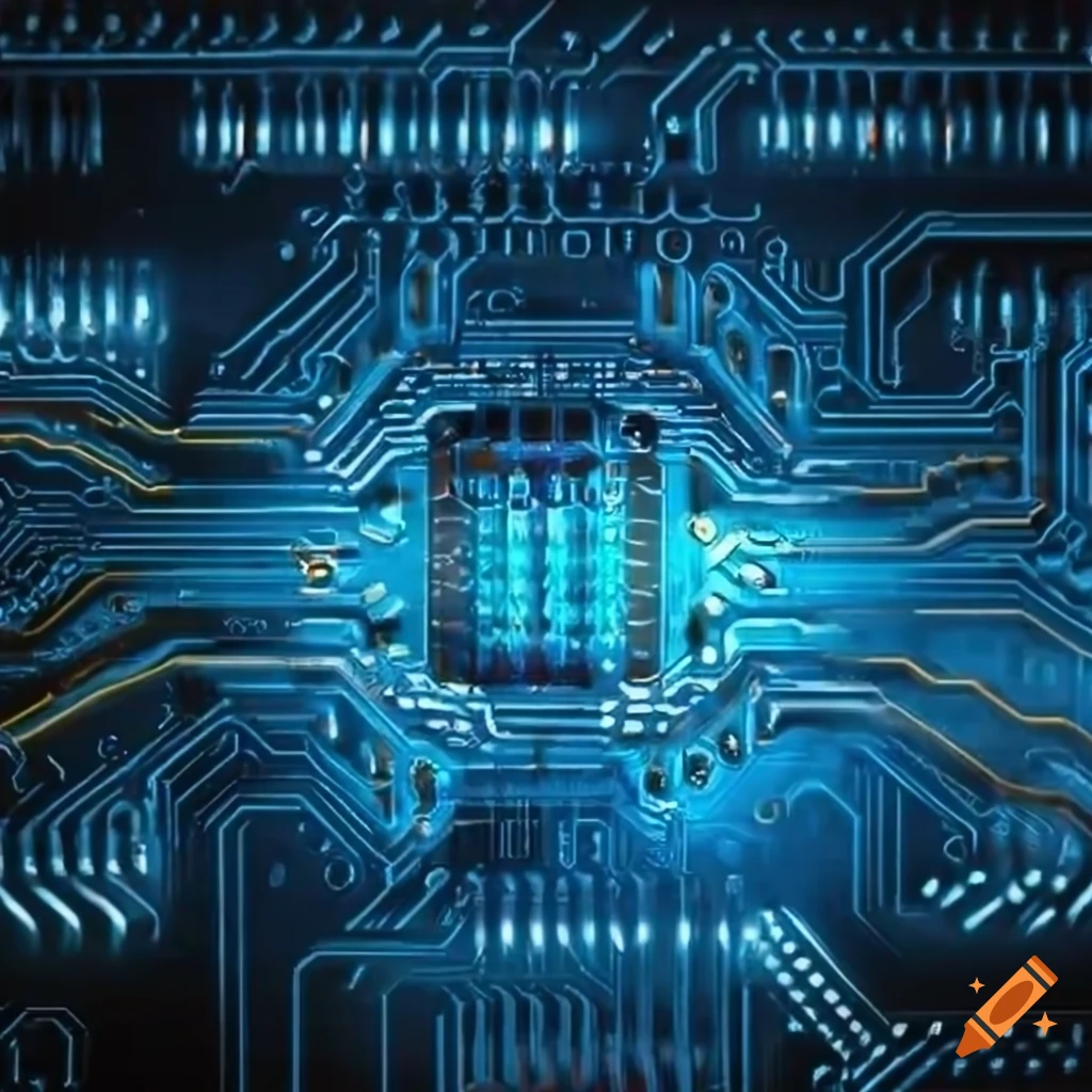 Digital circuit illustration on Craiyon