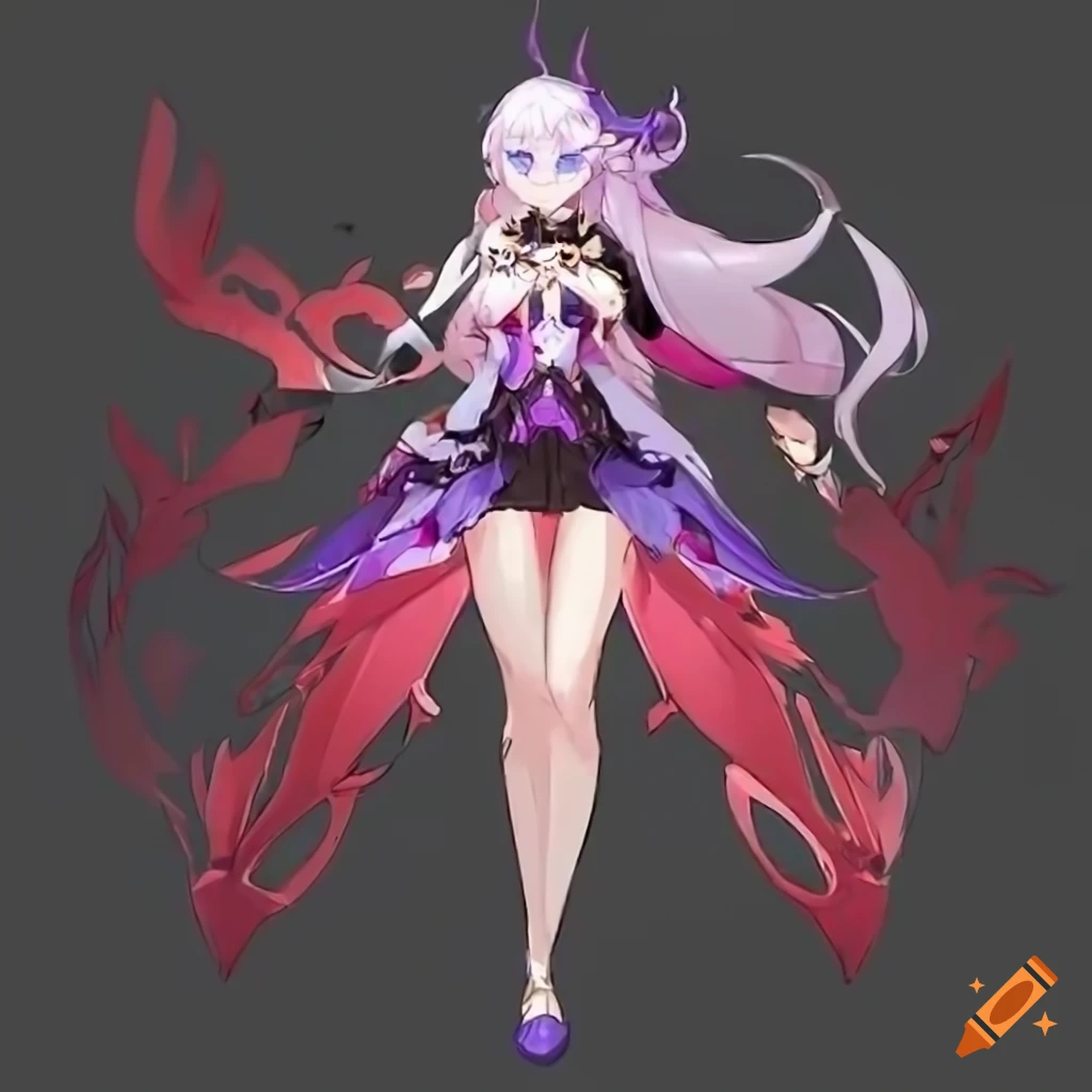 Concept art of a Honkai character on Craiyon