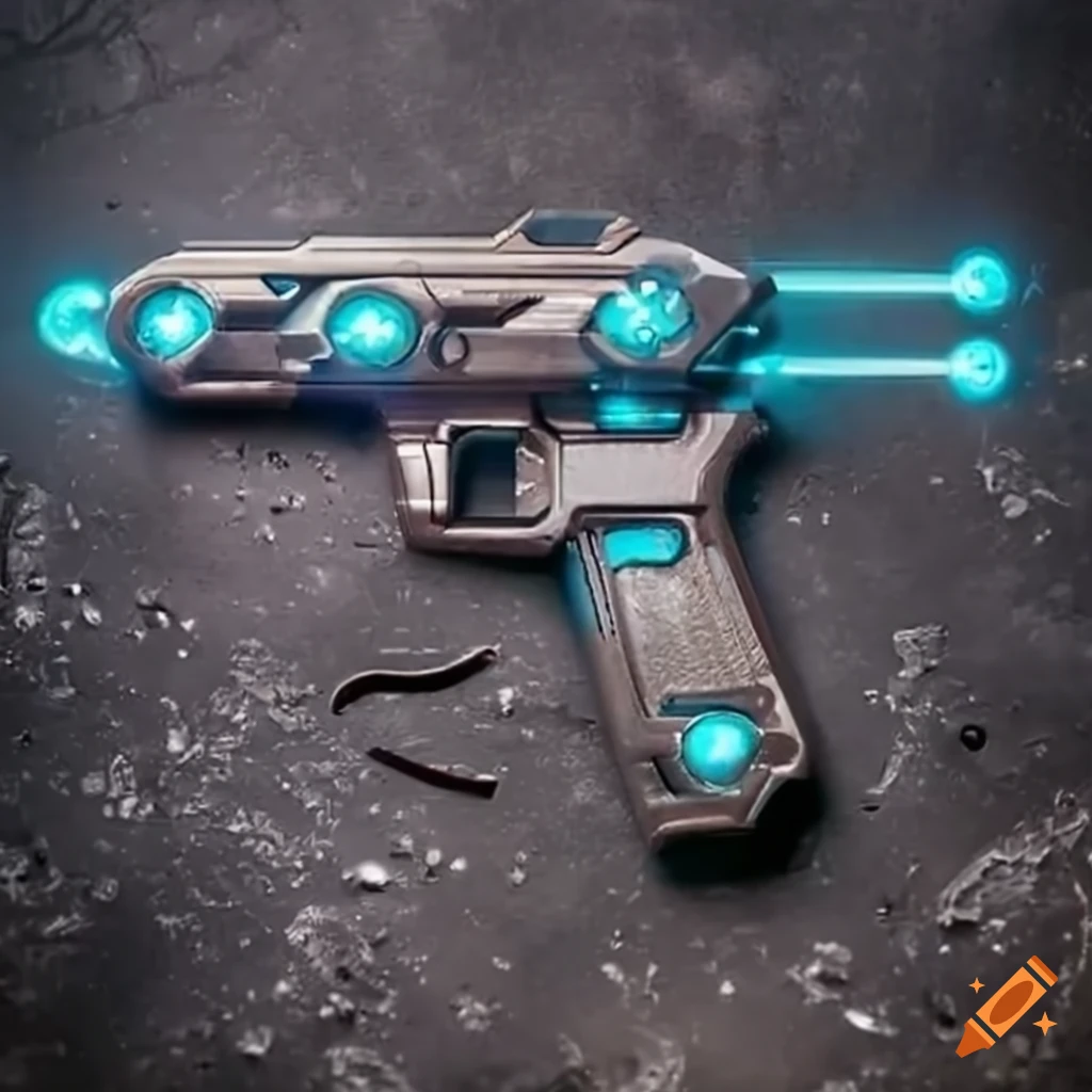 Alien technological gun with glowing accents