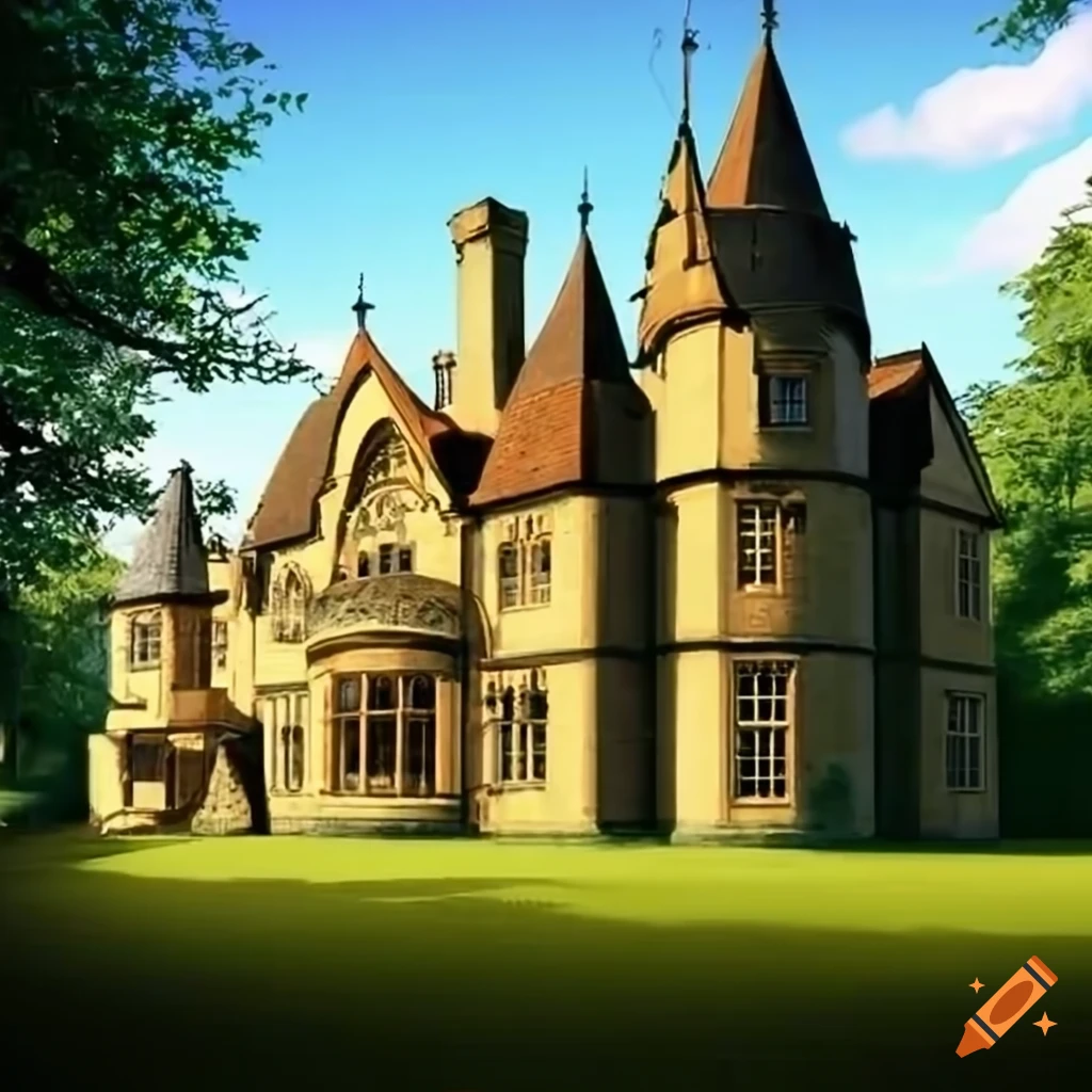 Elven and Tudor style manor on Craiyon