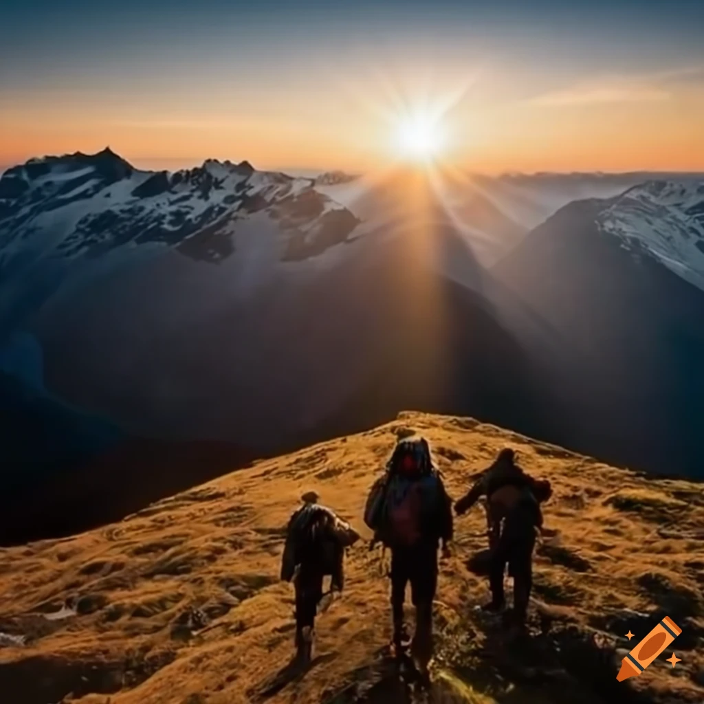 Mountain traveler exploring the mountains on Craiyon