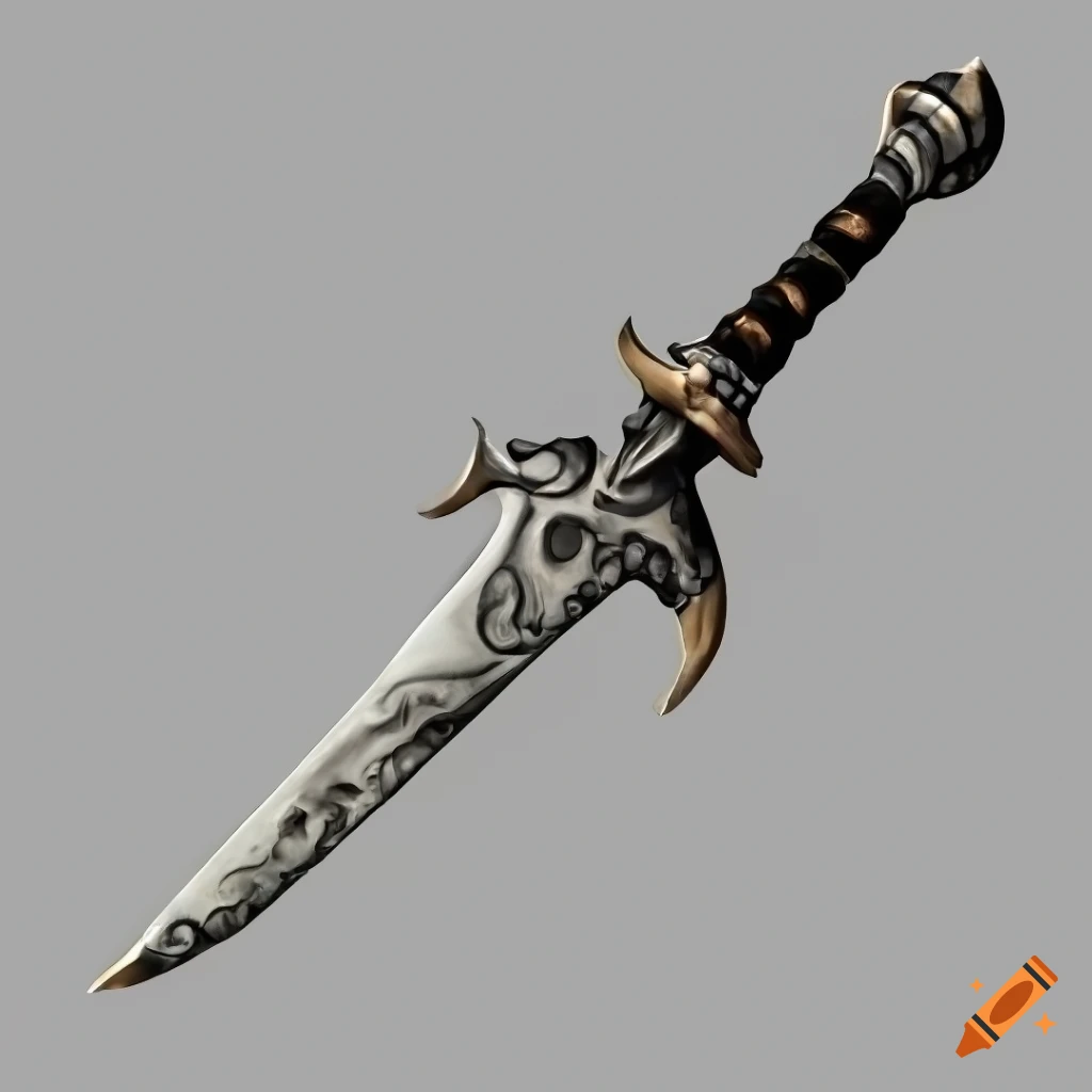 Stylized fantasy sword with bone handle (3d) on Craiyon