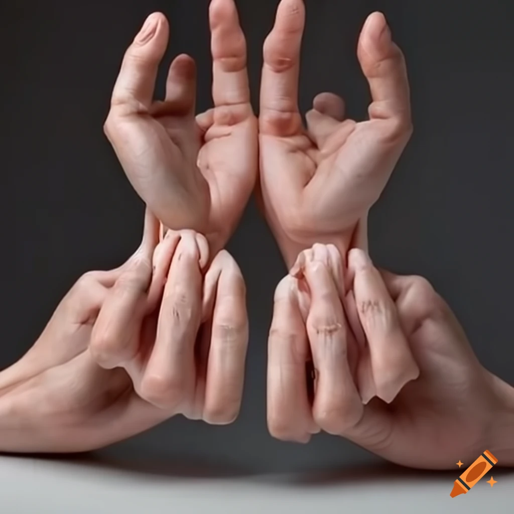 Anatomically accurate human hands on Craiyon