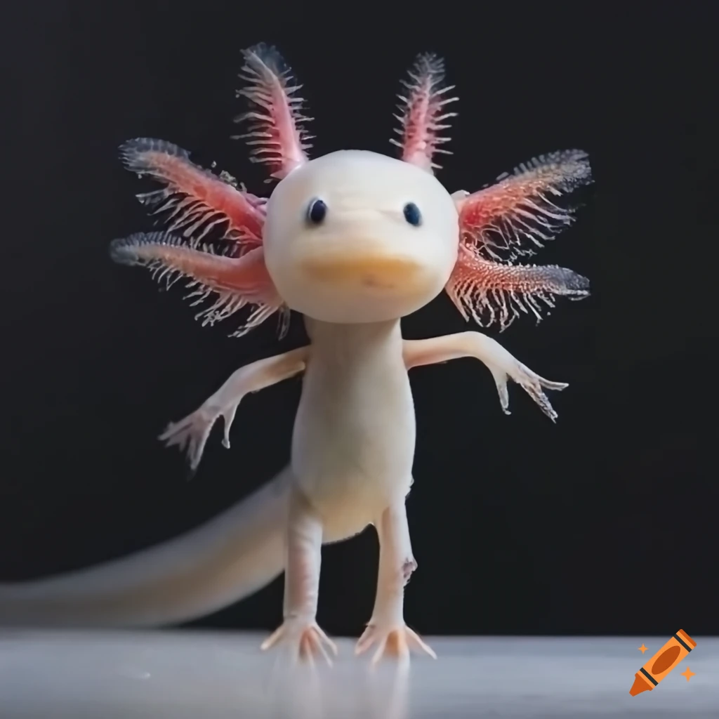 Axolotl waving its hands on Craiyon