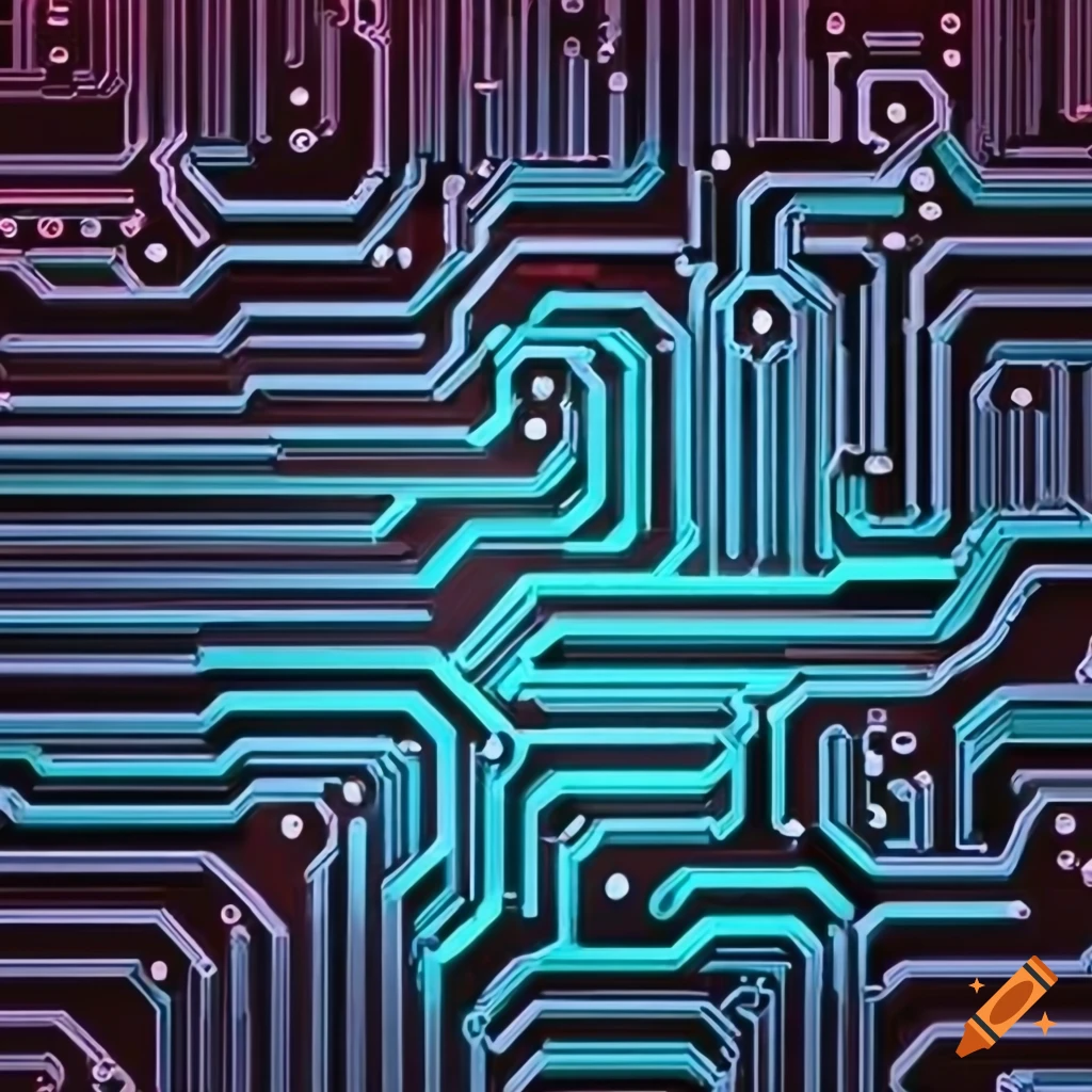 Abstract circuit pattern in high resolution on Craiyon