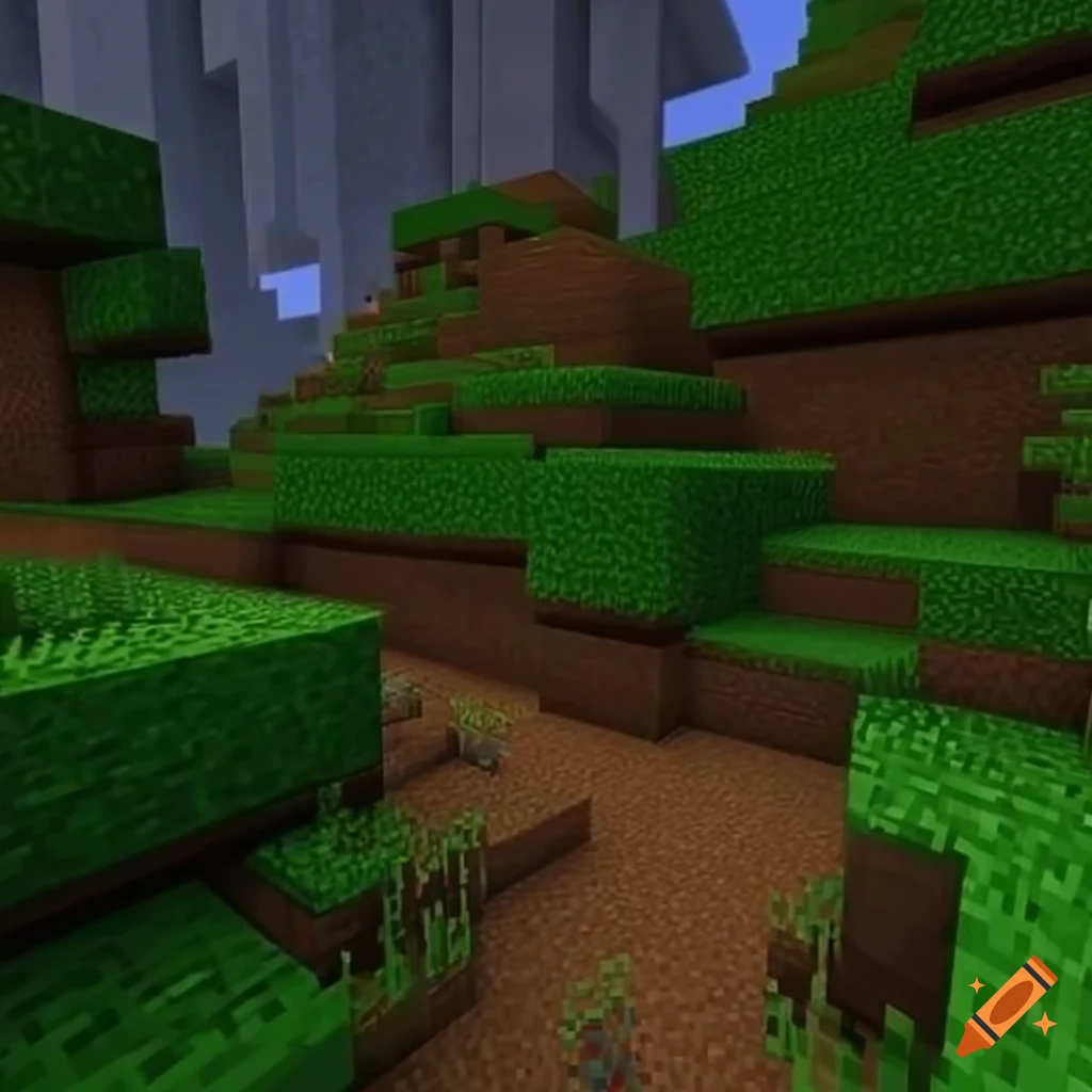Minecraft survival gameplay screenshot on Craiyon