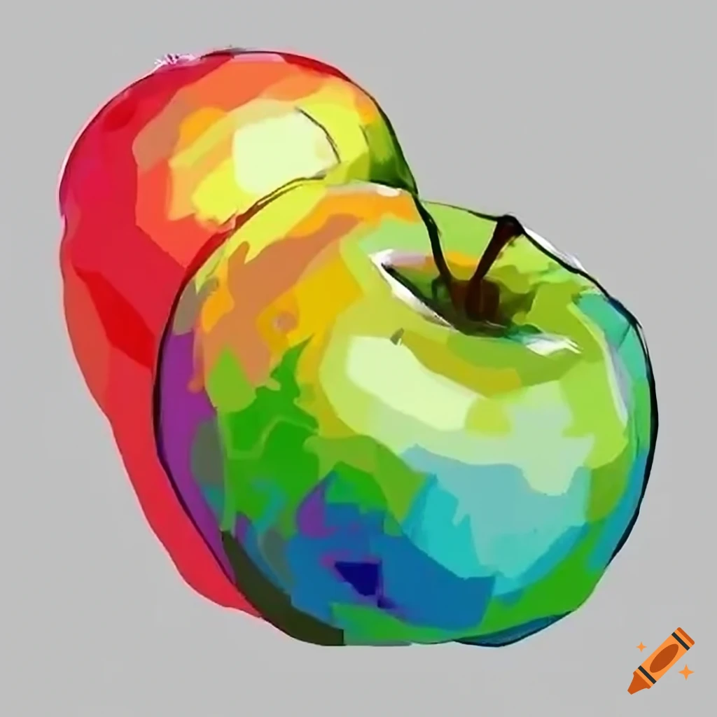 Rainbow-colored apple on Craiyon