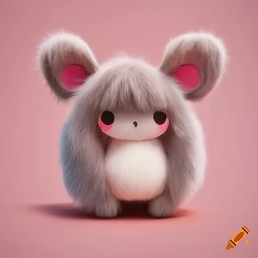 Adorable furball with long ears on Craiyon