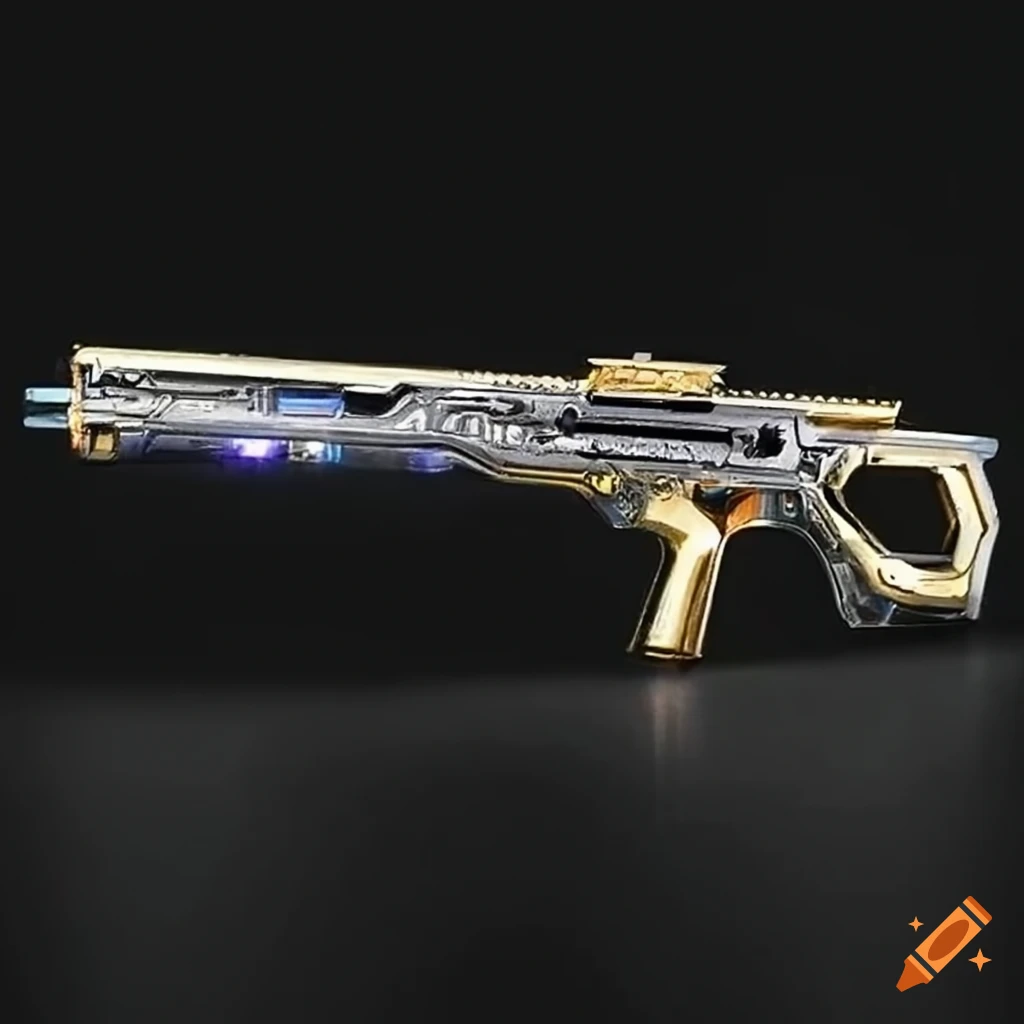 Image of a high tech crystal rifle on Craiyon