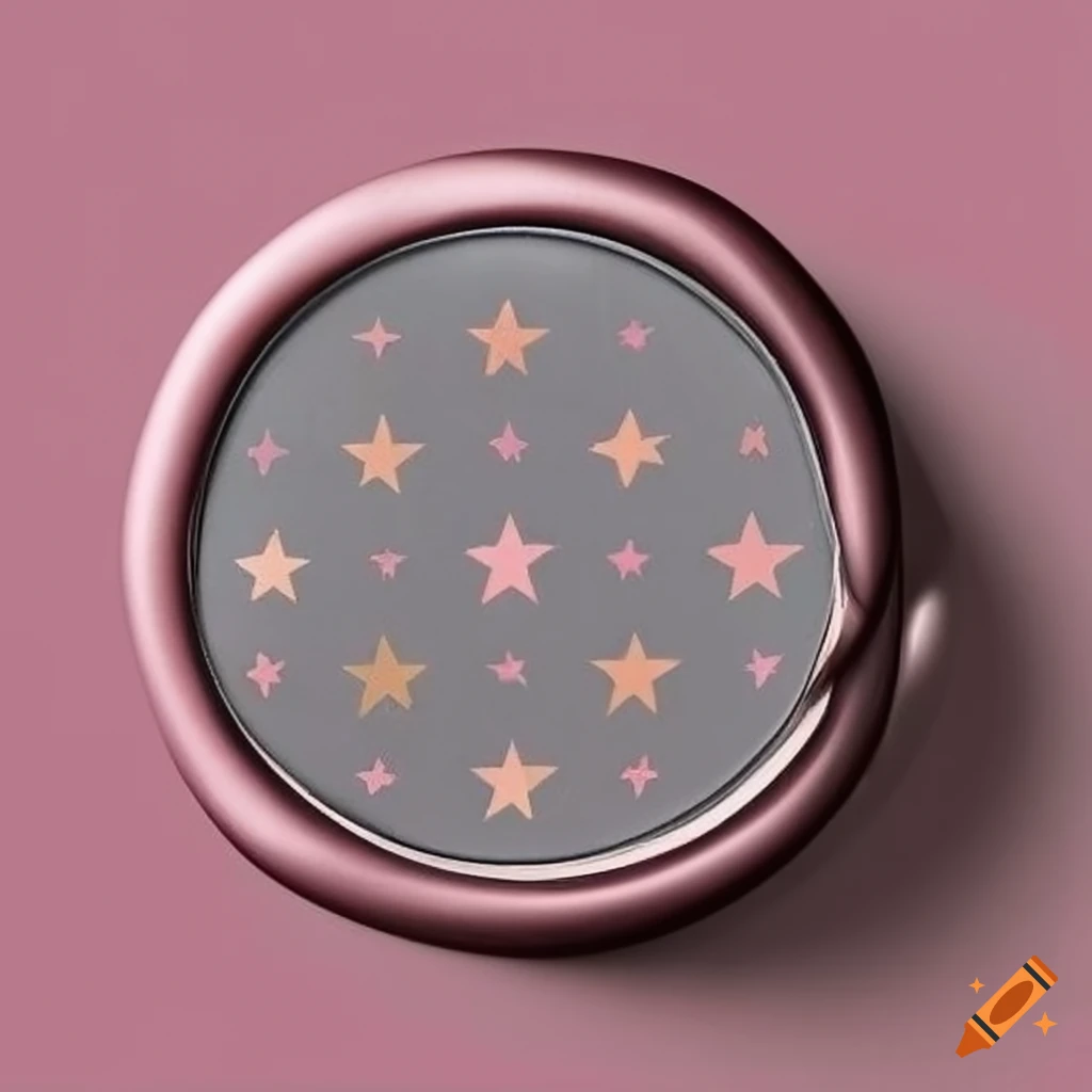 Grey wax seal with golden and pink stars pattern on Craiyon