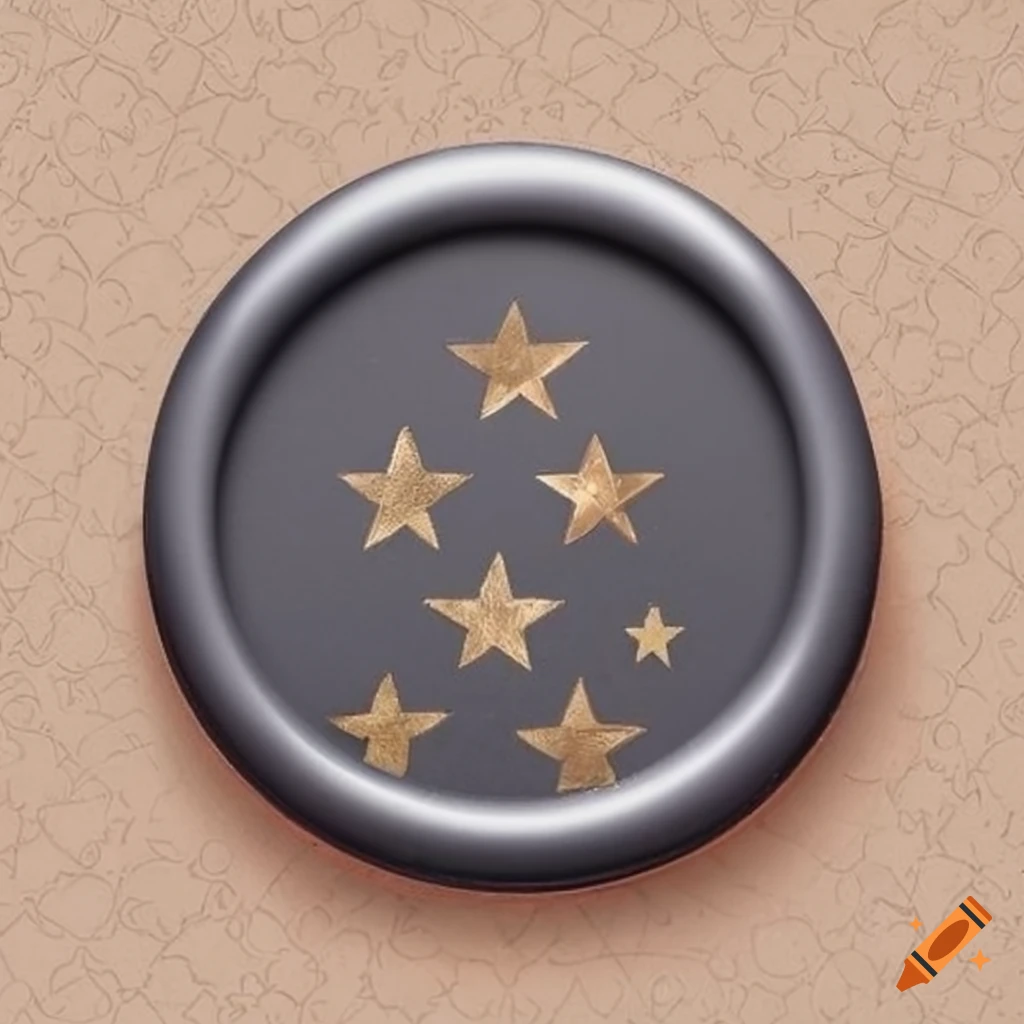 Golden star pattern wax seal on Craiyon