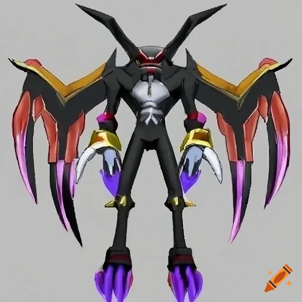 Digital artwork of a virus-infected digimon on Craiyon
