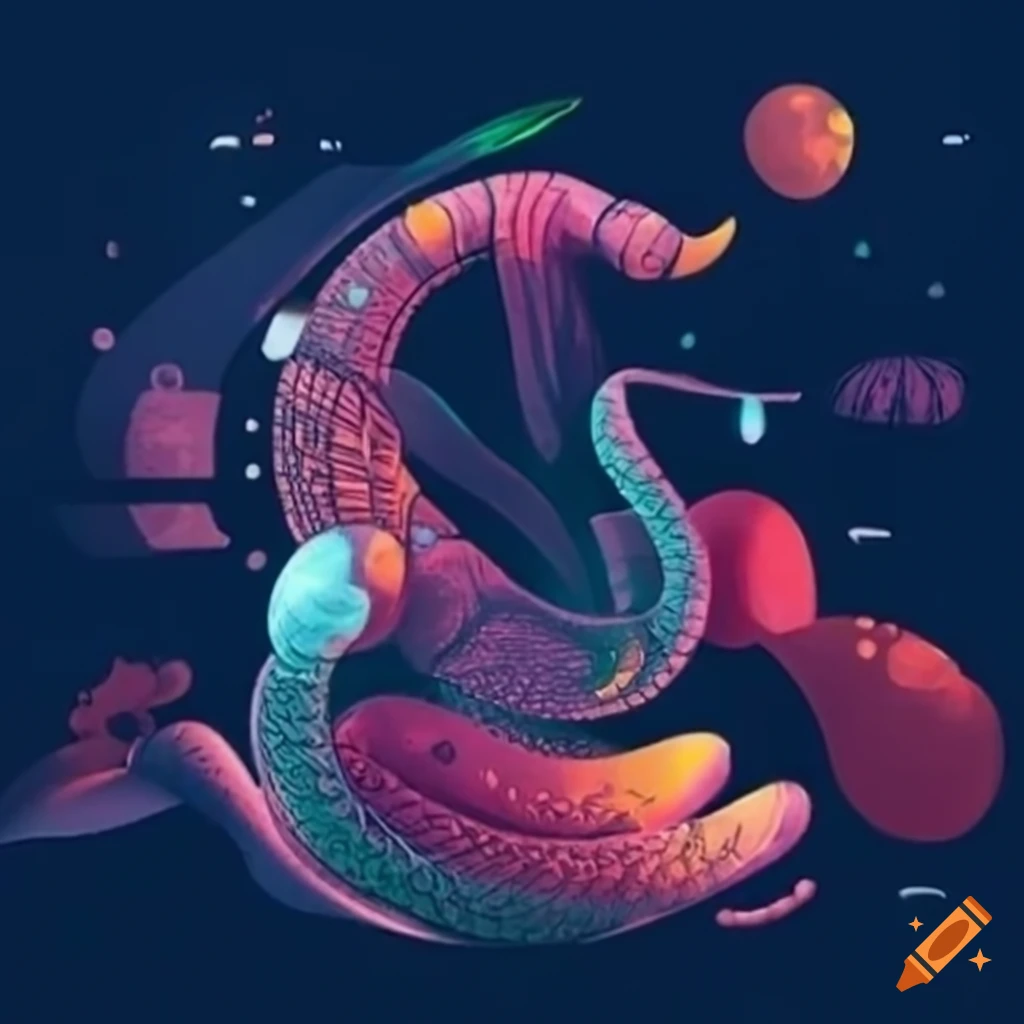 Concept art representing the intertwining of magic and science