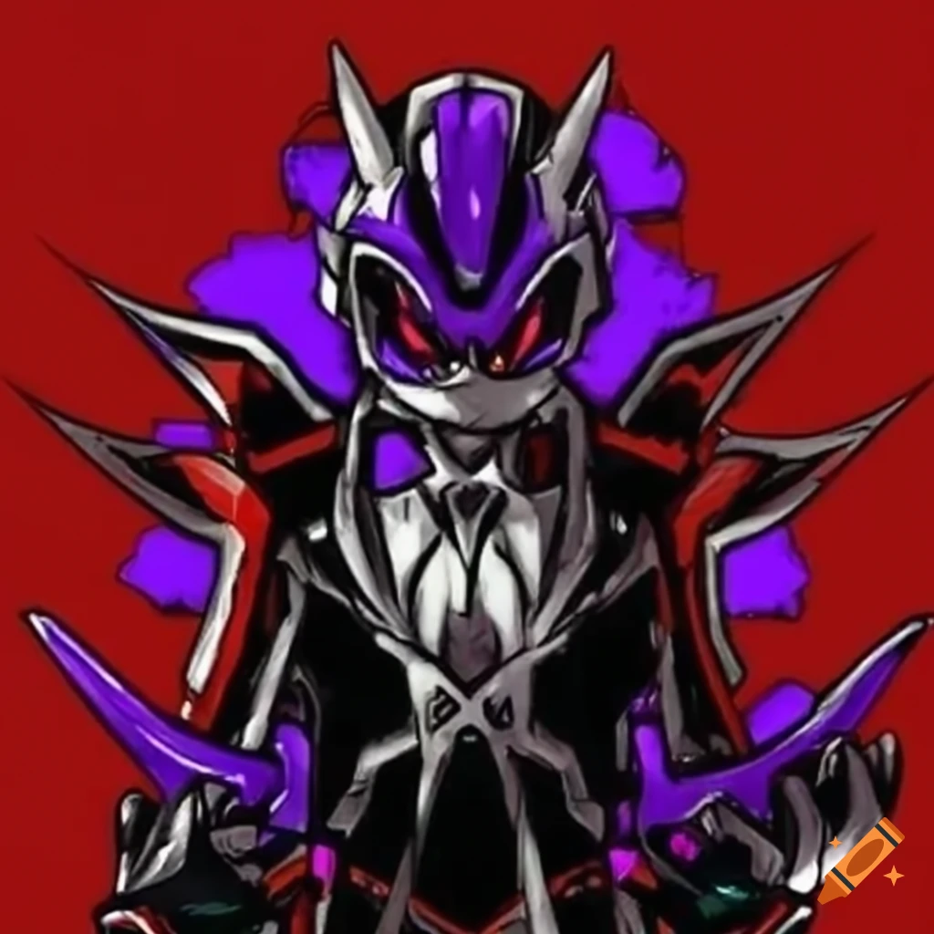 Digital artwork of digimon omegamon zwart mode and shadow the hedgehog ...