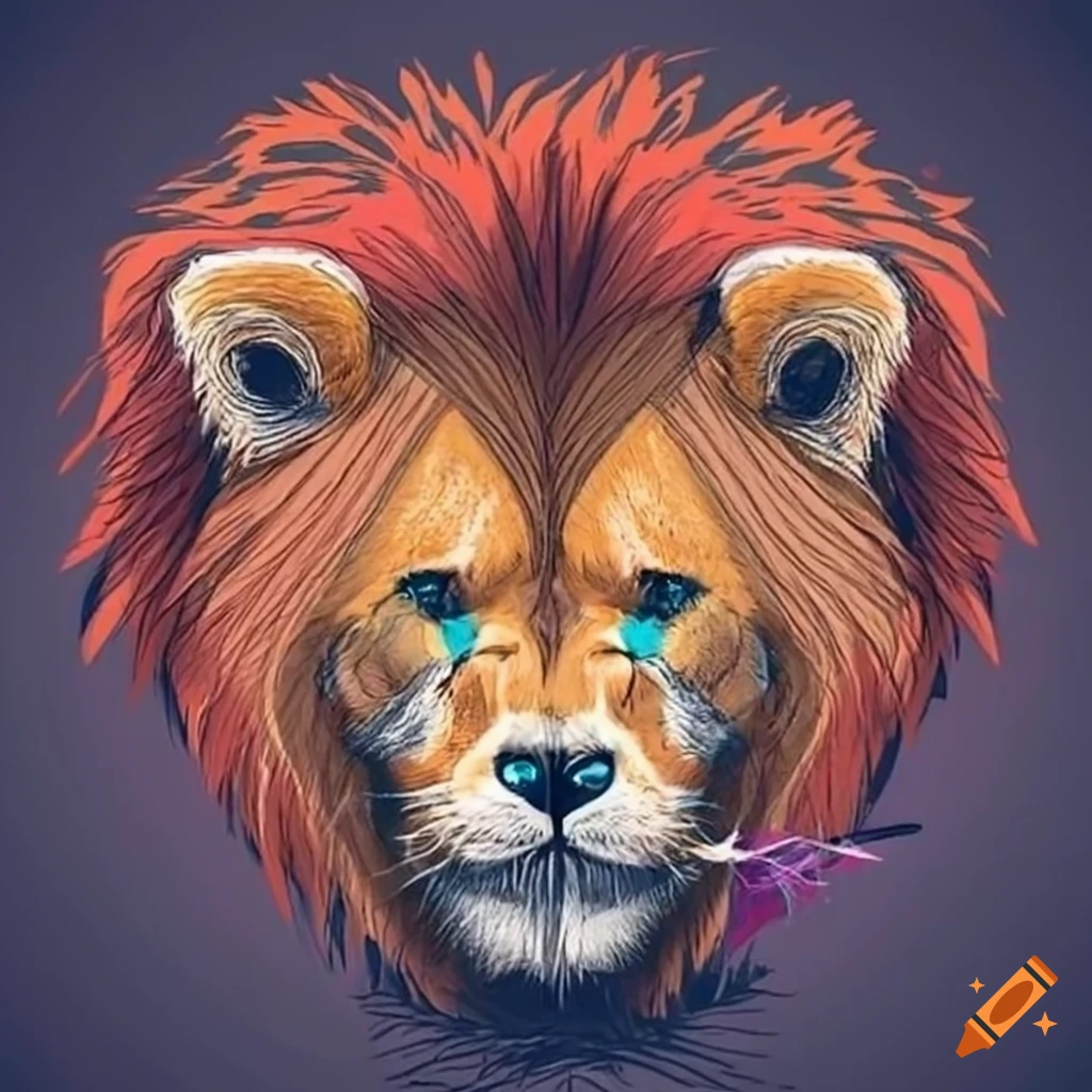 Hybrid of a lion and a red panda on Craiyon