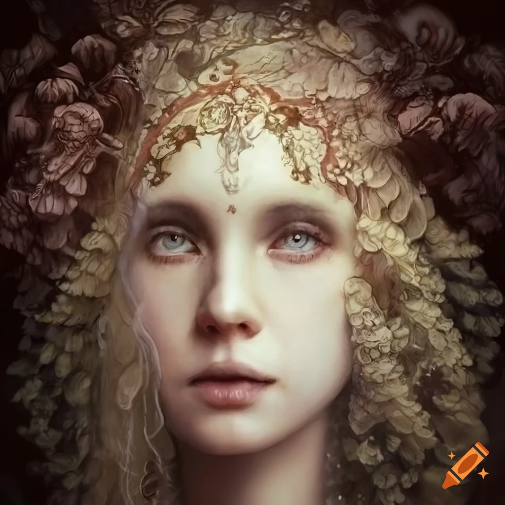 Photorealistic portrait of an ethereal angel with wings and veil on Craiyon