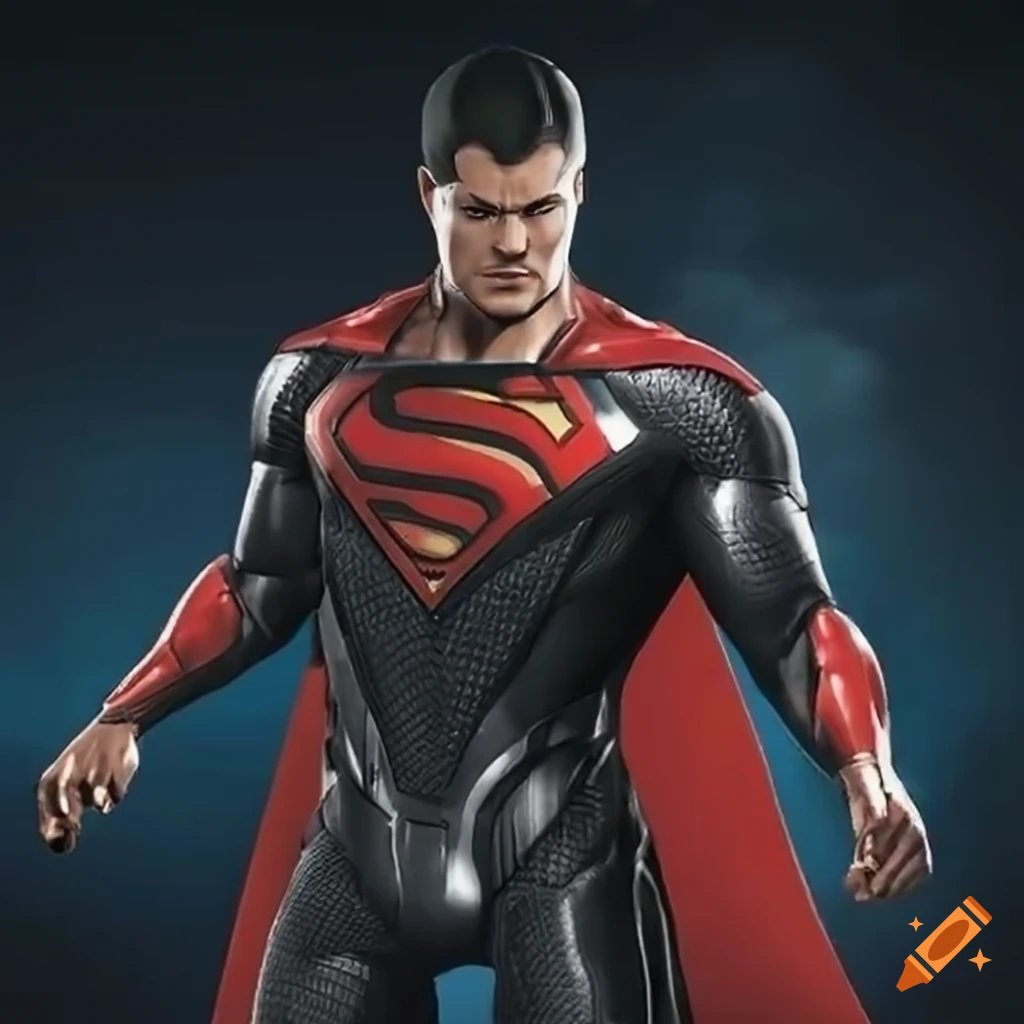 Image of Superman in modern metallic suit on Craiyon