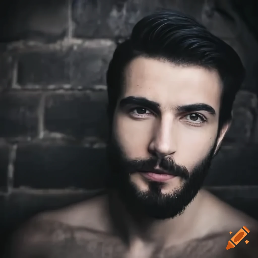 Portrait of a stylish italian man with a beard on Craiyon