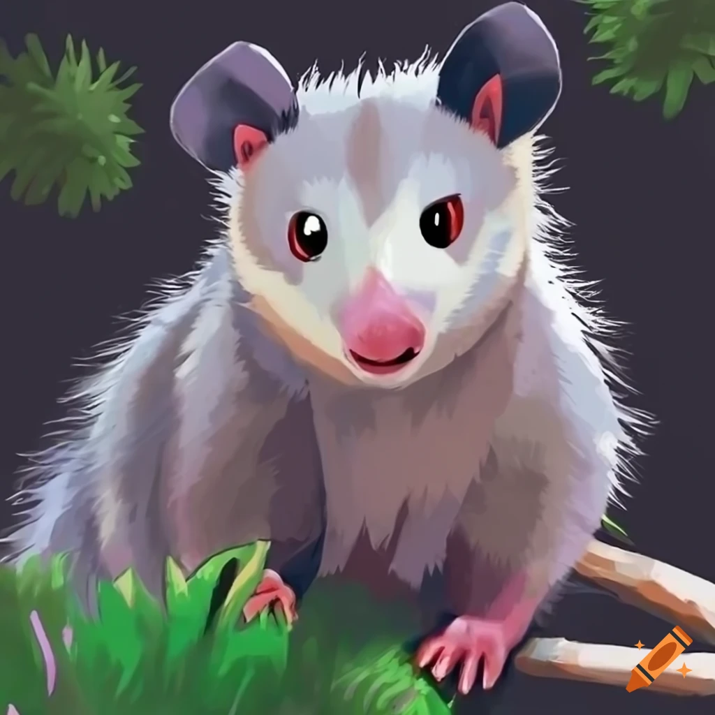 Low angle shot of a possum pokemon on Craiyon