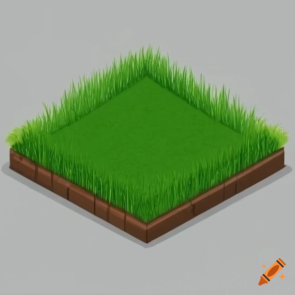 Isometric view of a backyard grass on Craiyon