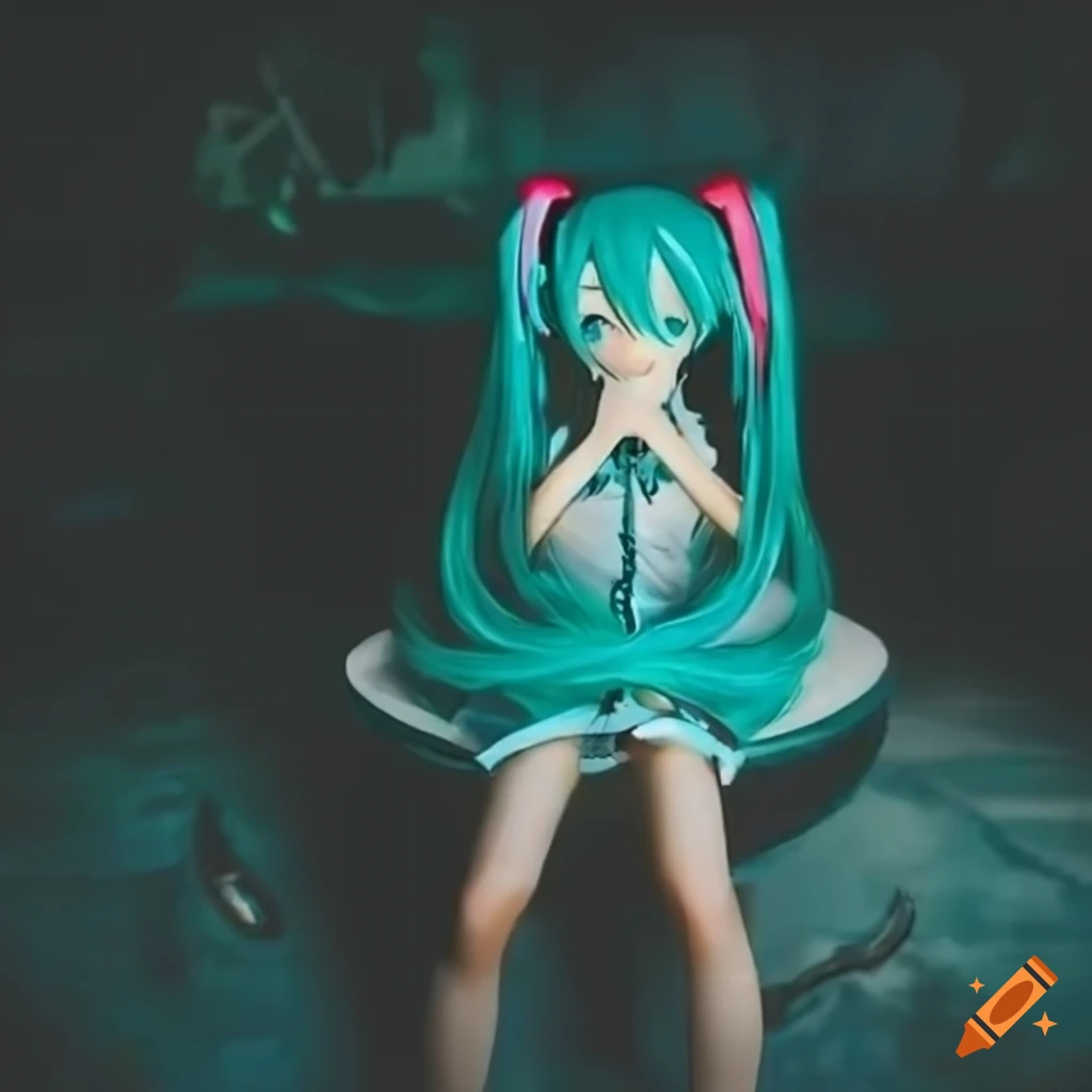 Weirdcore-inspired hatsune miku artwork on Craiyon