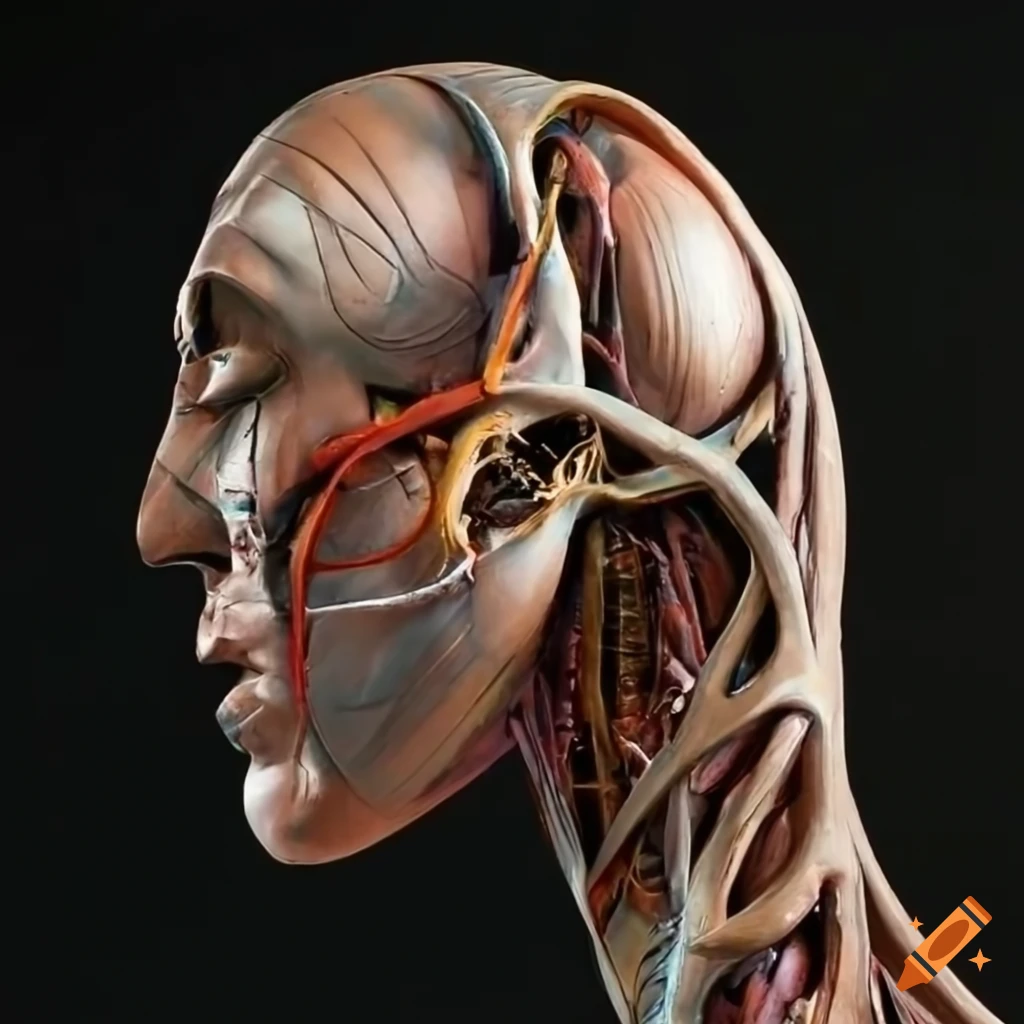 Sculpture of a biomechanical human body on Craiyon