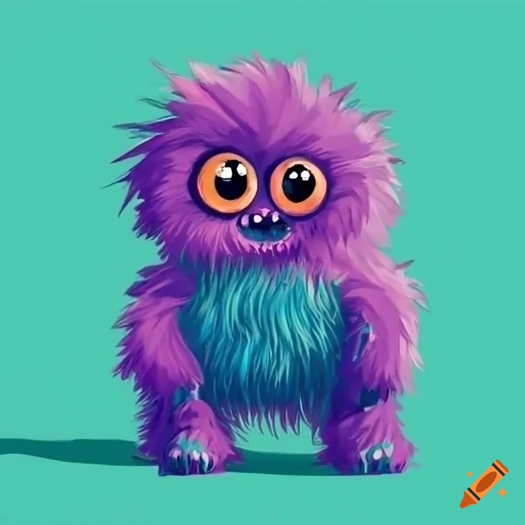 Image of a fluffy friendly monster on Craiyon