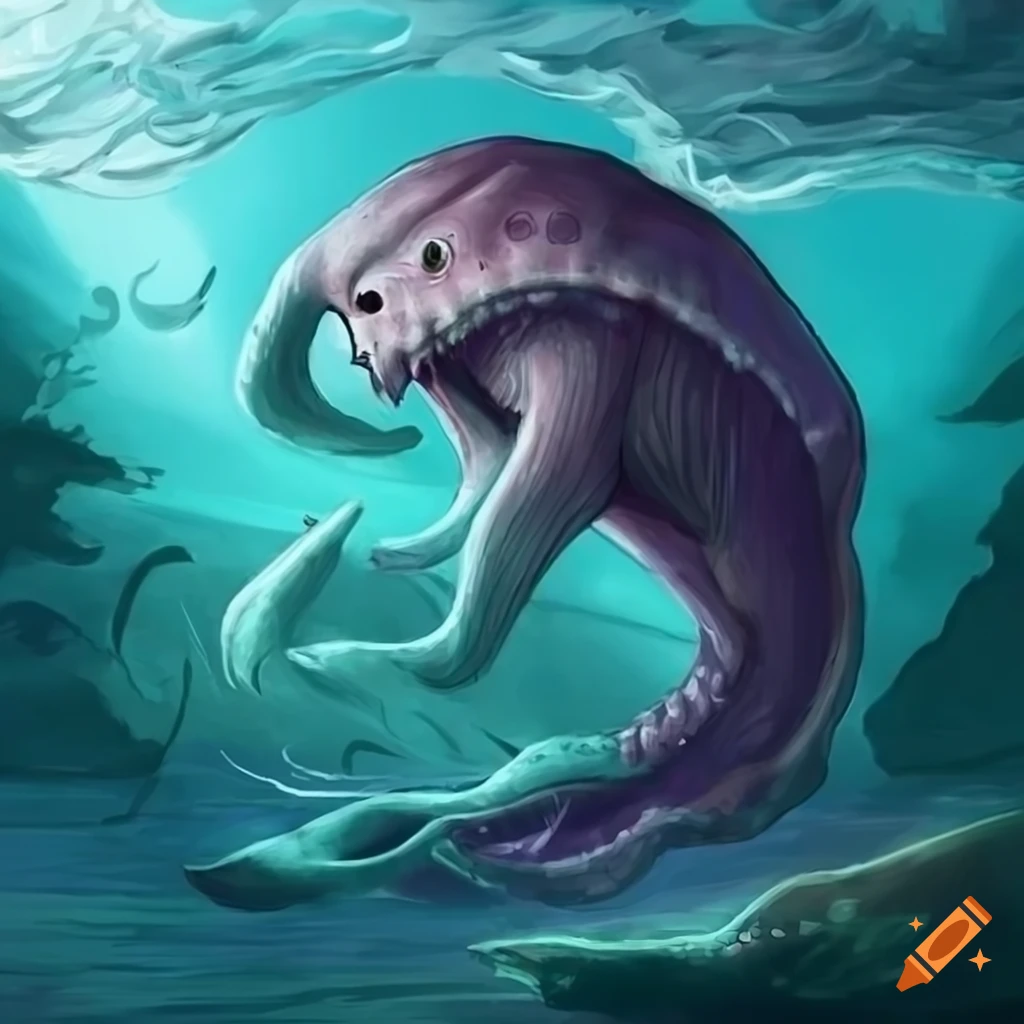 Drawing of a sea creature on Craiyon