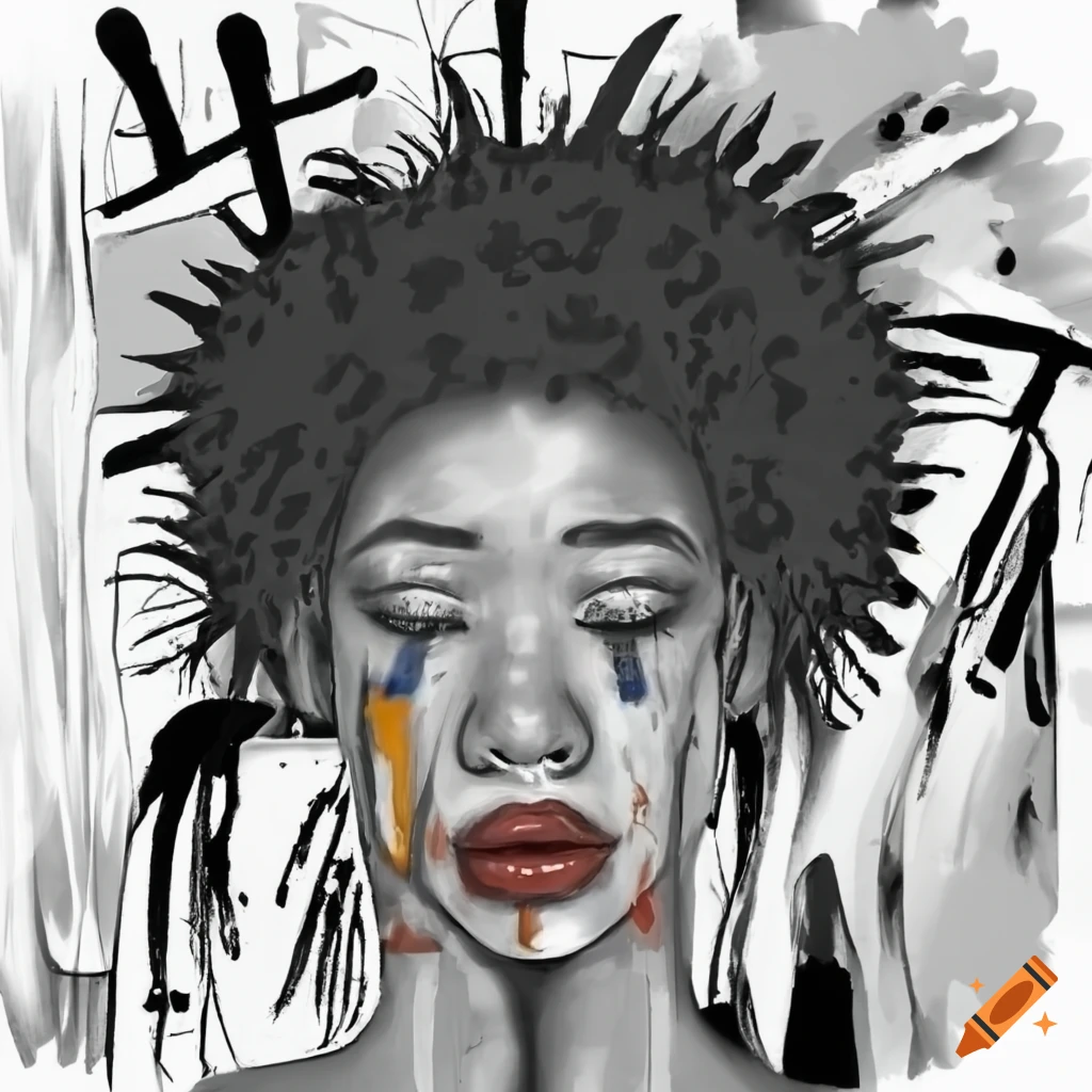 Black Woman Crying Art