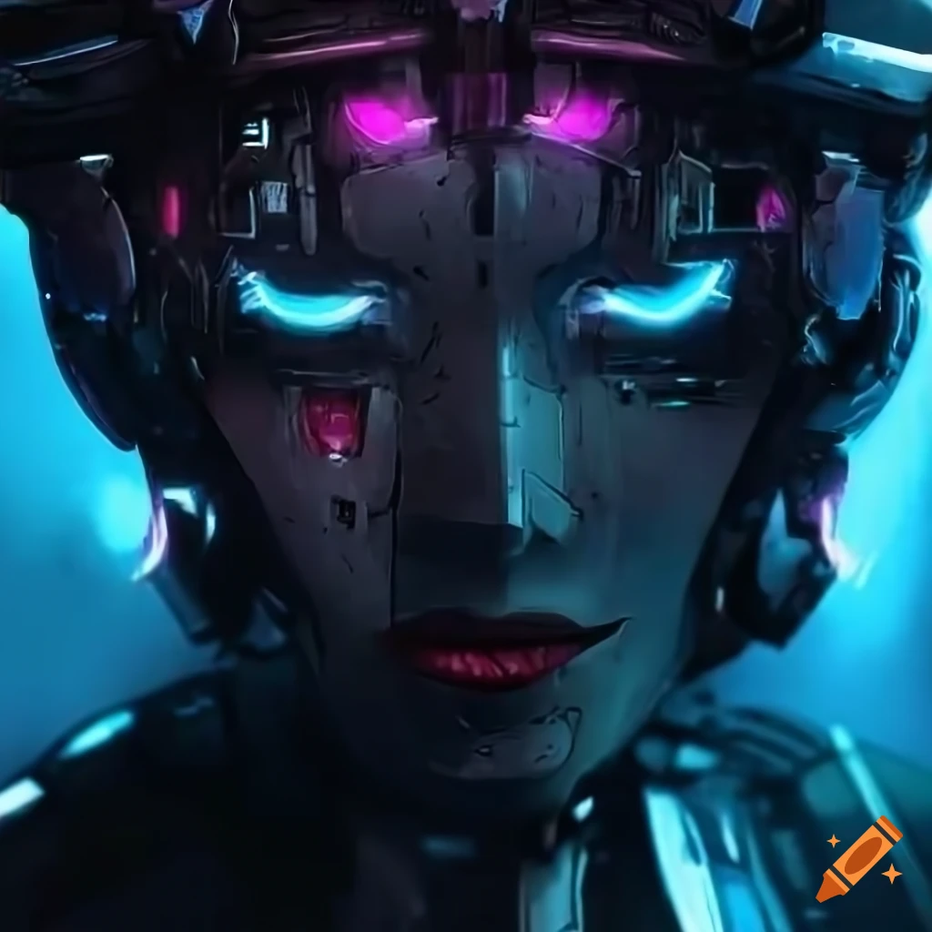 Realistic cyberpunk robot artwork on Craiyon