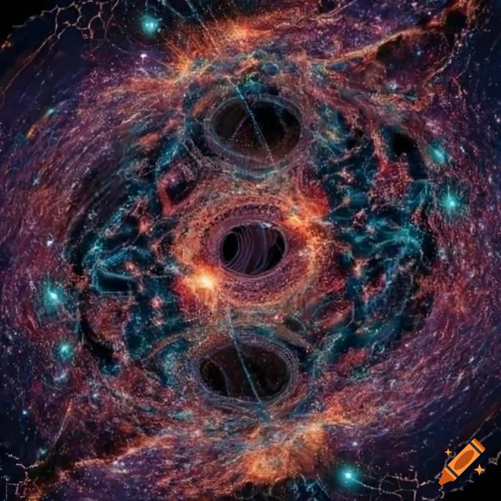 Artistic representation of a cosmic mechanism on Craiyon