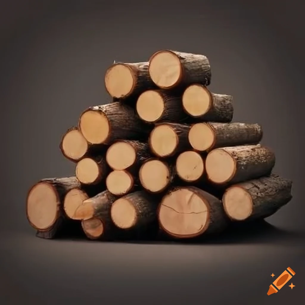 Stack of long logs on Craiyon