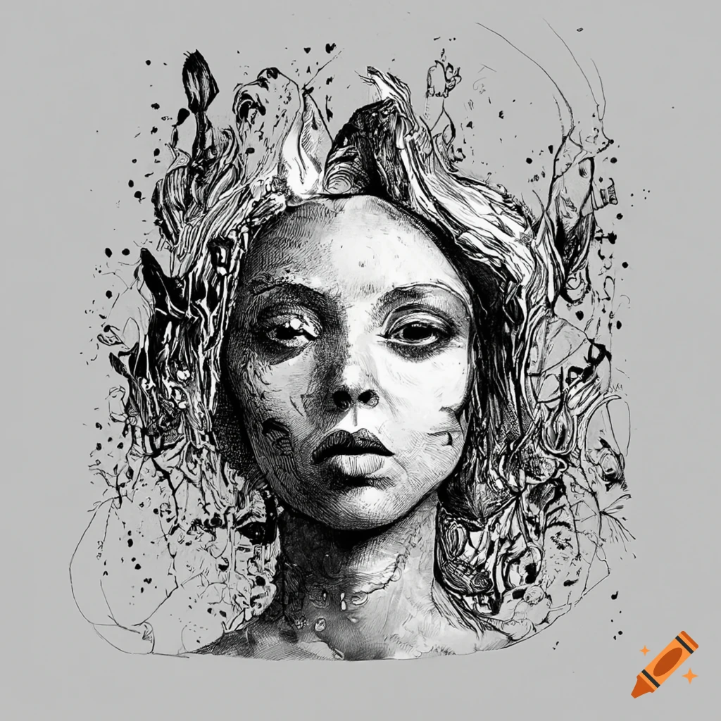 Detailed pen and ink illustration of Alice in Wonderland on Craiyon