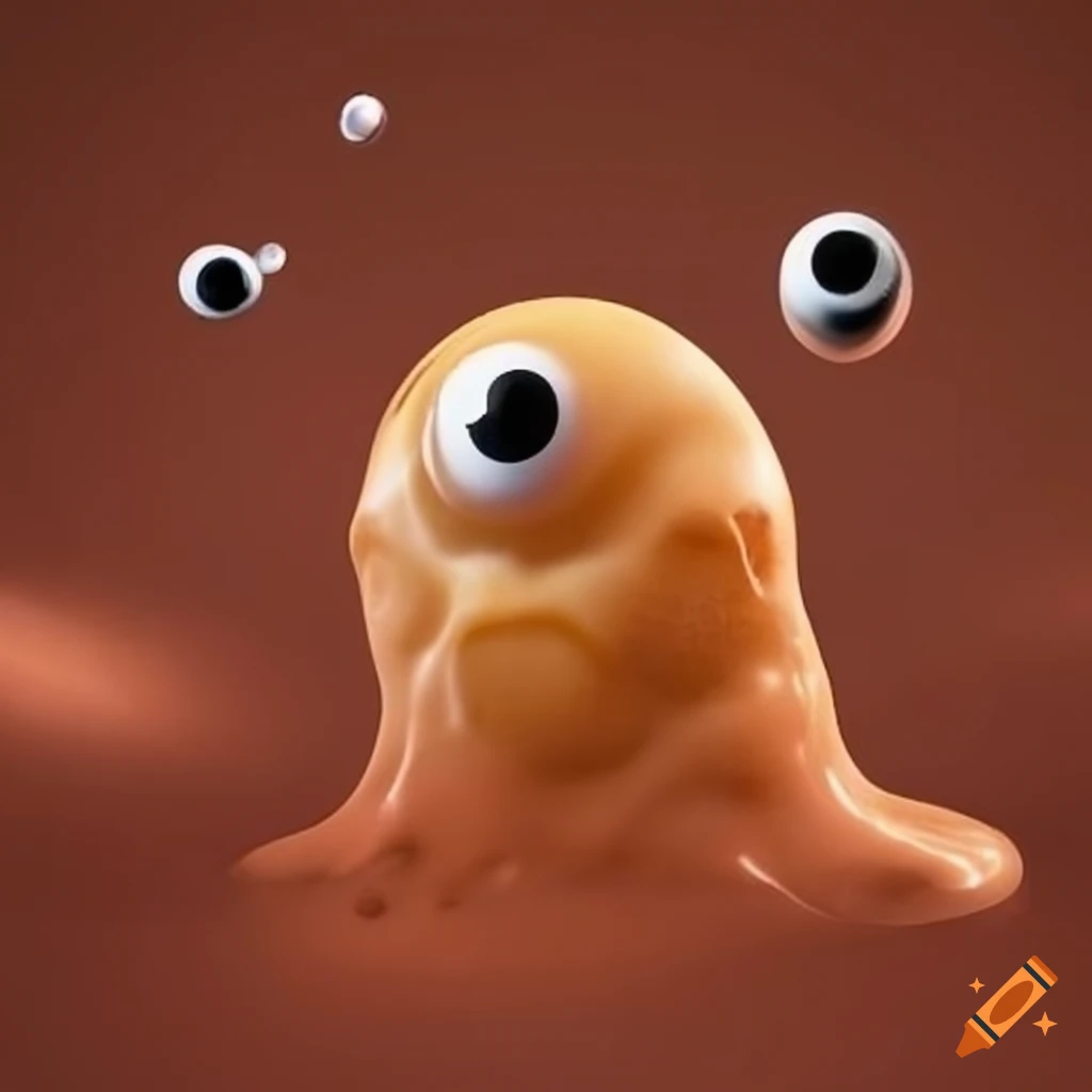 Cute and abstract blob with googly eyes on Craiyon