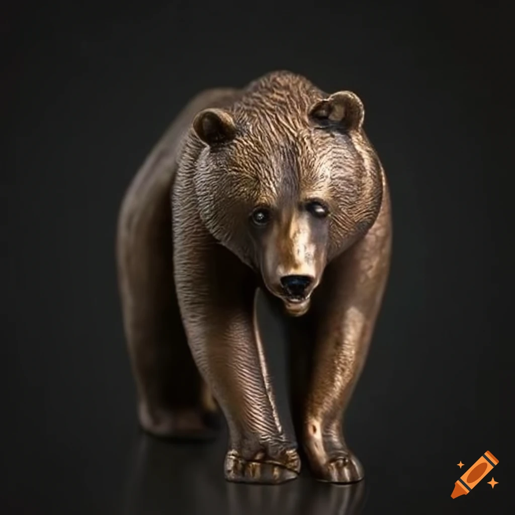 Bronze bear roaring on Craiyon