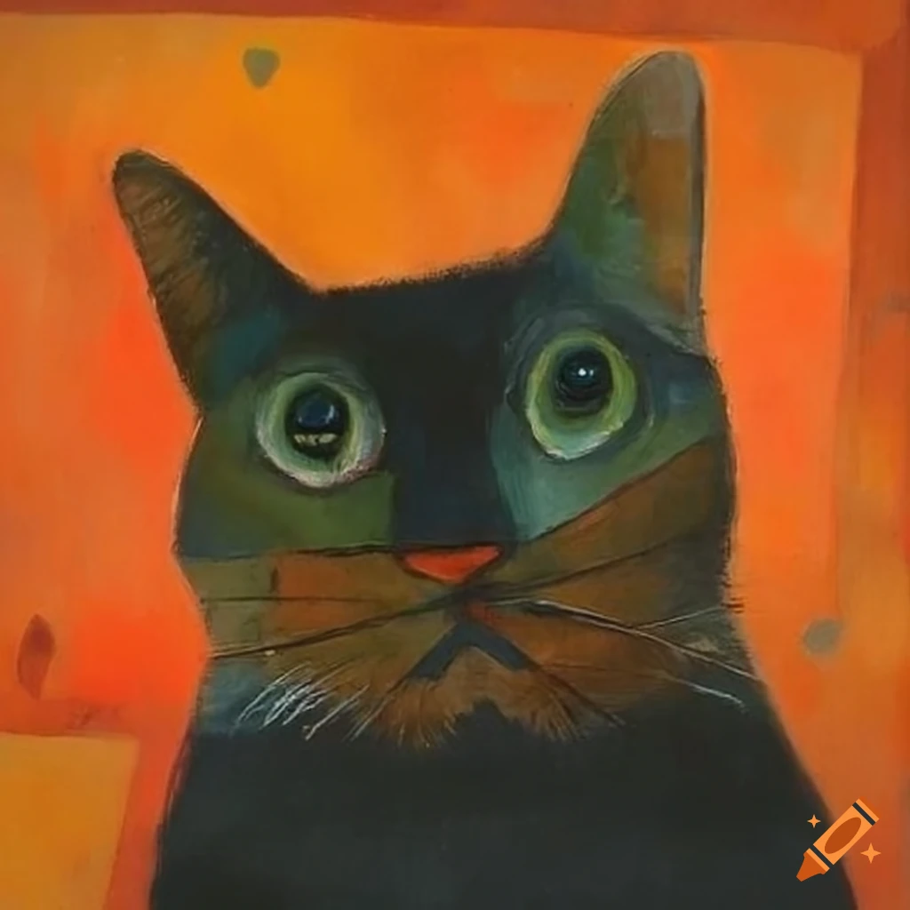 Cat painting by paul klee on Craiyon