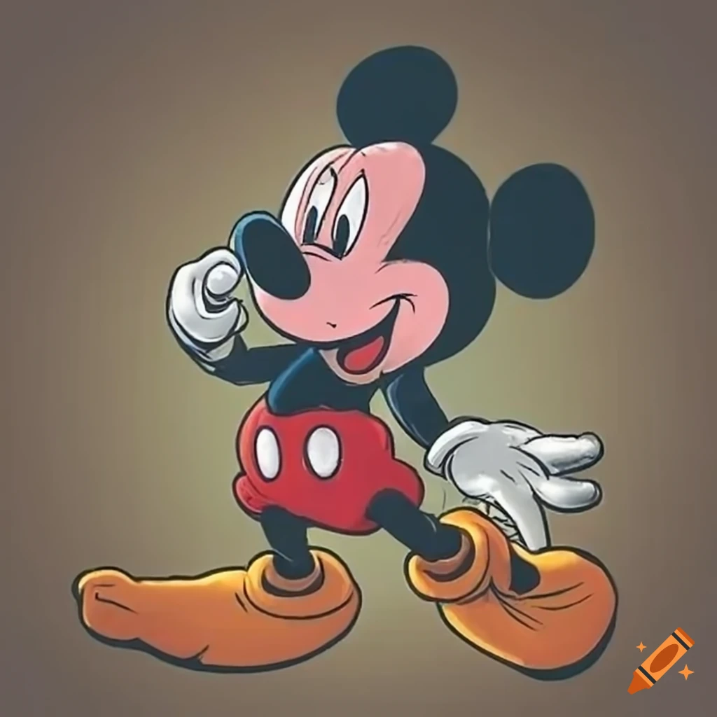 Mickey Mouse illustration on Craiyon