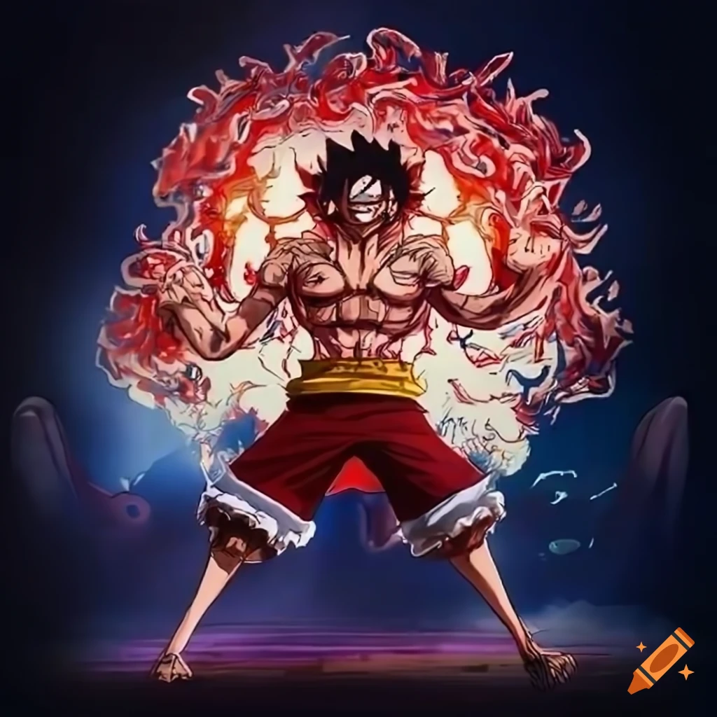 Image of Luffy in Gear 5 on Craiyon