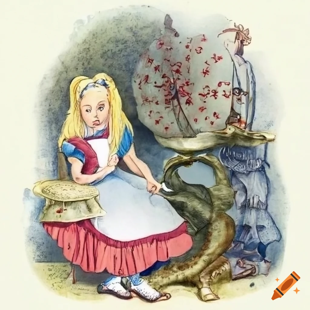 Illustration of alice in wonderland on Craiyon