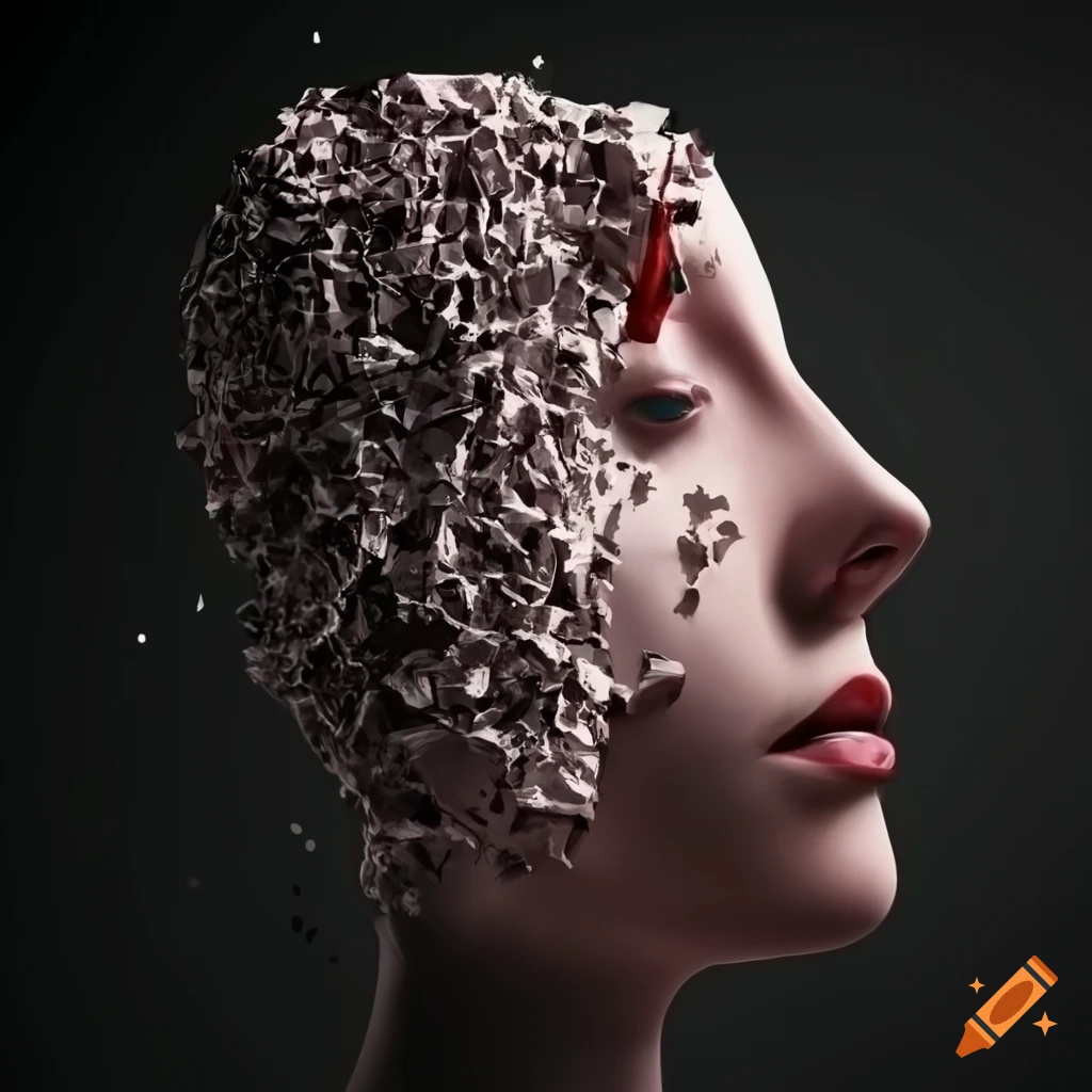 Artistic representation of fragmented time on Craiyon