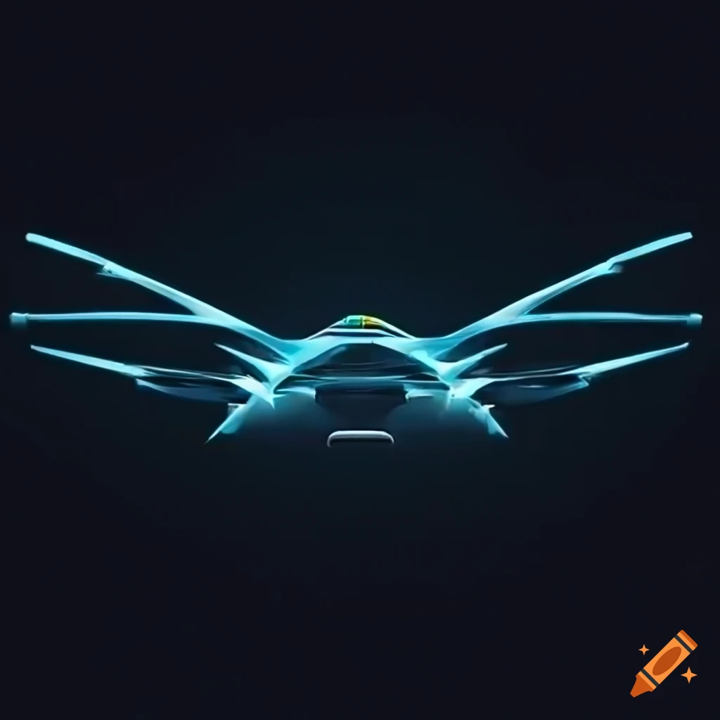Sleek drone logo with bird-like wings on Craiyon