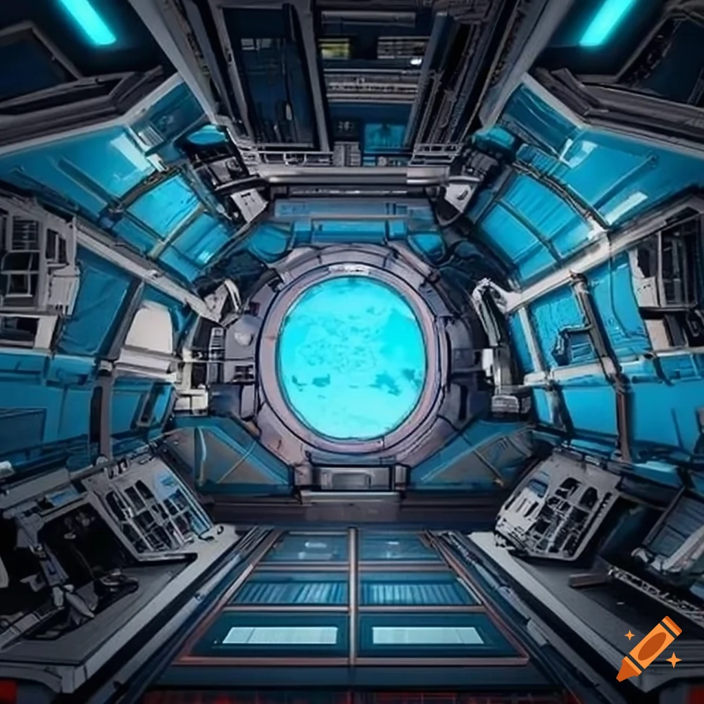 Engineering room of a space ship on Craiyon