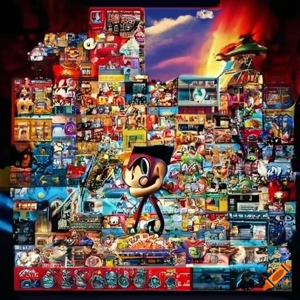 Collage of Sega Master System game covers on Craiyon