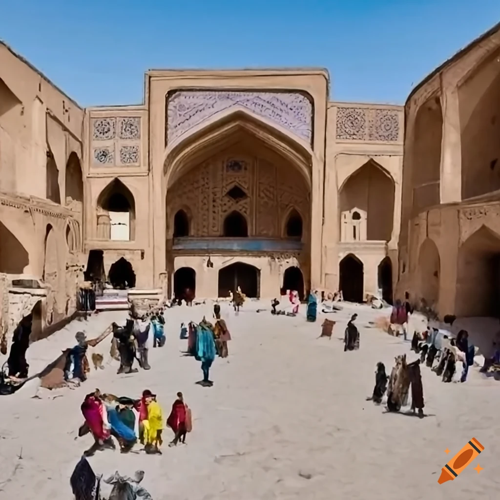 Image of a trading convoy in Ganjali Khan Complex on Craiyon