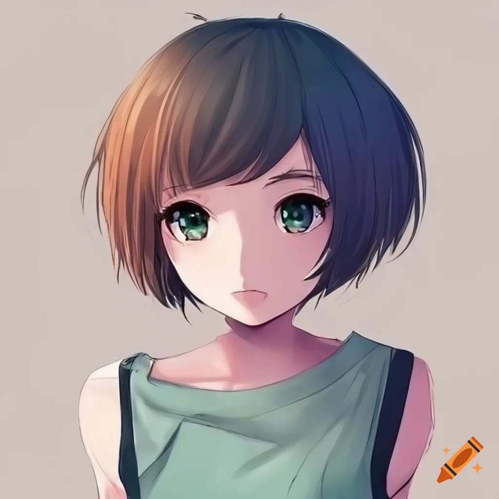 Image Of A Short Haired Anime Girl With Bangs On Craiyon
