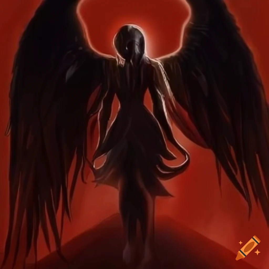 Image of a fallen angel with a glaive and shield on Craiyon