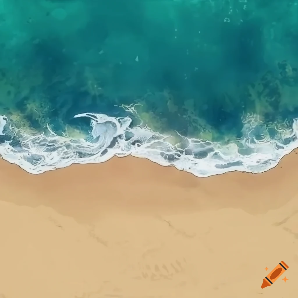 Anime beach wallpaper with gentle waves on Craiyon